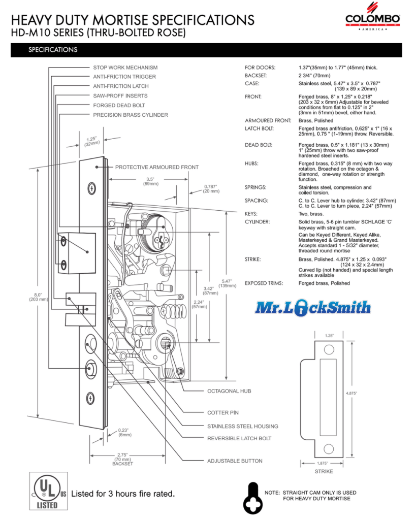 Colombo Mortise Lock R12921 - Mr. Locksmith