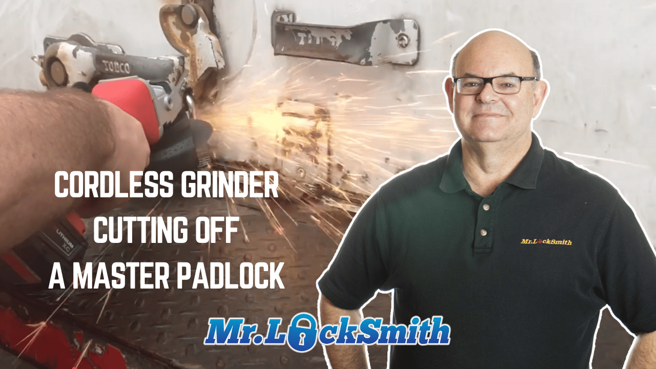 Cutting Off a Master Padlock with a Cordless Grinder - Mr. Locksmith
